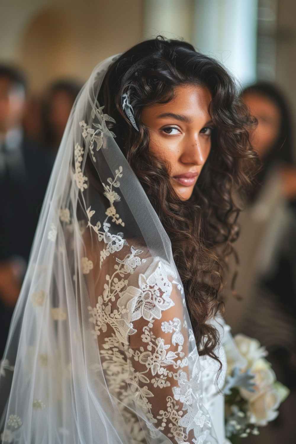 Curly Hair Bridal Hairstyles - HandsomeWedding