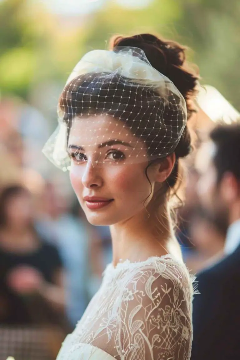 The Elegant Harmony of Bridal Updos and Veils - HandsomeWedding